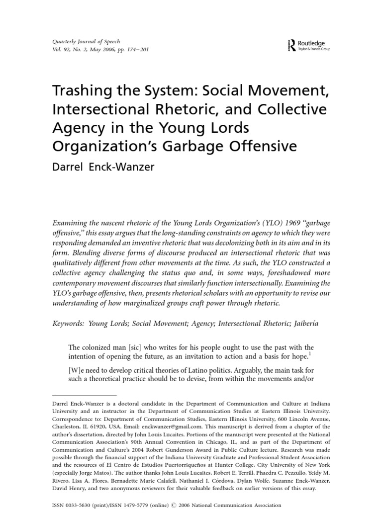 Trashing | PDF | Rhetoric | Social Movements