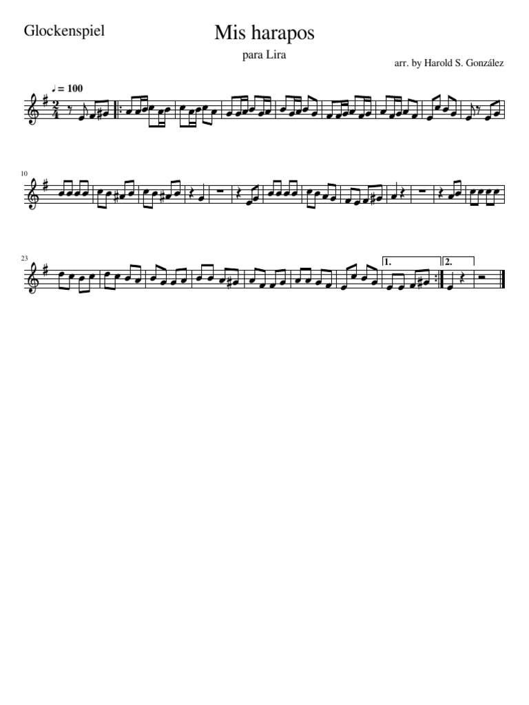 Lira Arrangement: Mis Harapos | PDF