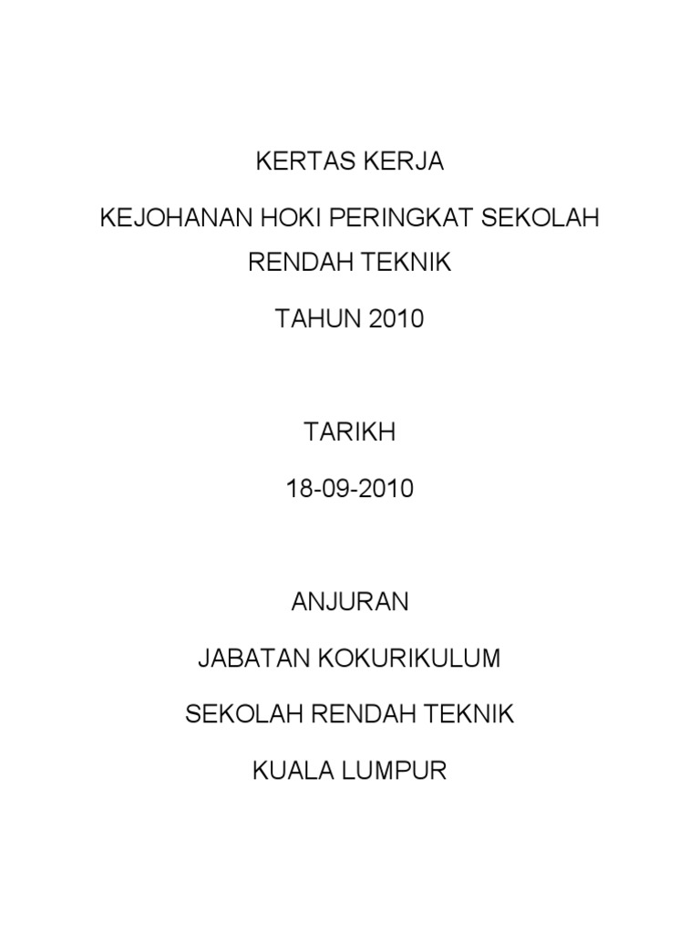 Kertas Kerja Hoki | PDF