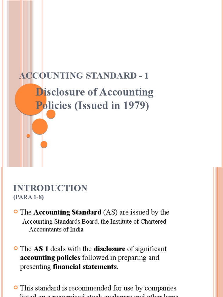 Disclosure of Accounting Policies: An Overview of Accounting Standard 1 ...