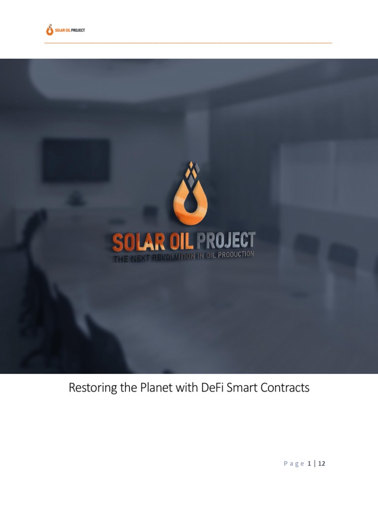 Solar Oil Project: Eco-Friendly Revitalization | PDF | Technology ...