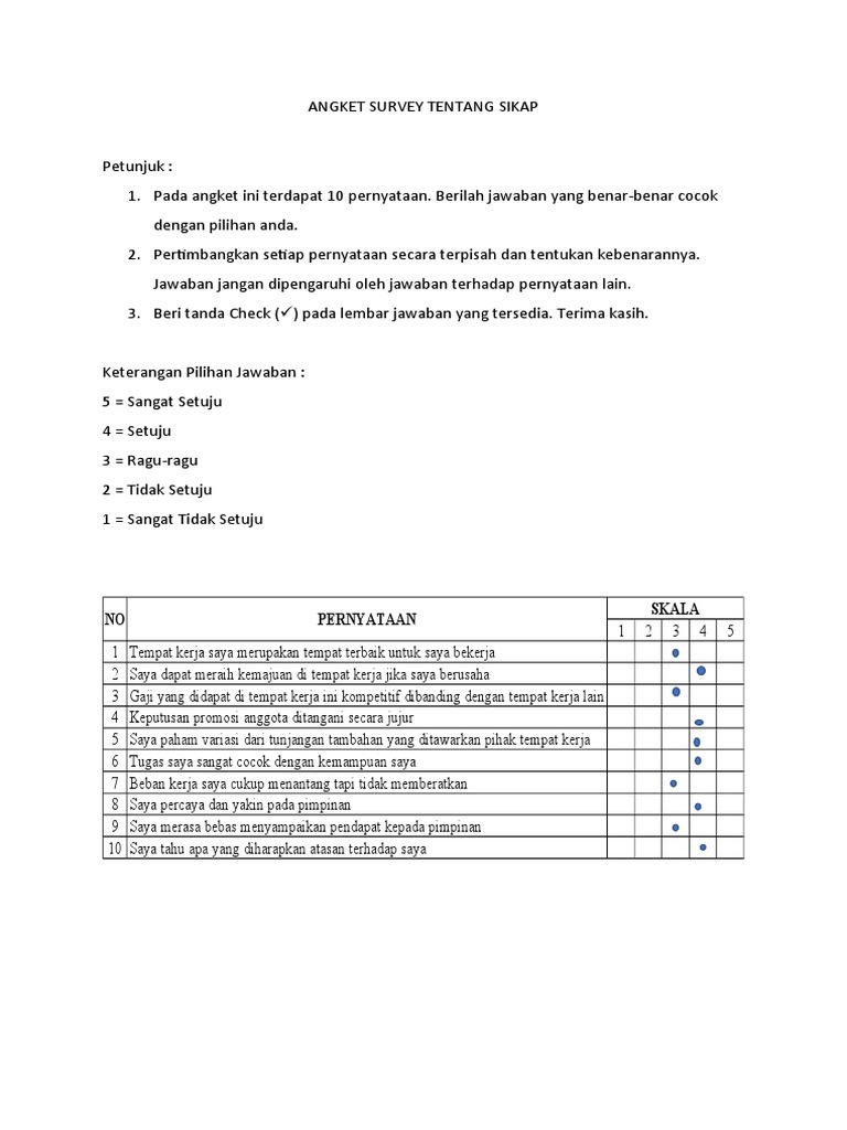 Angket Survey Sikap | PDF