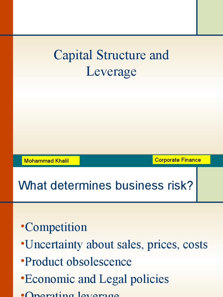 Capital Structure & Leverage | PDF | Capital Structure | Cost Of Capital