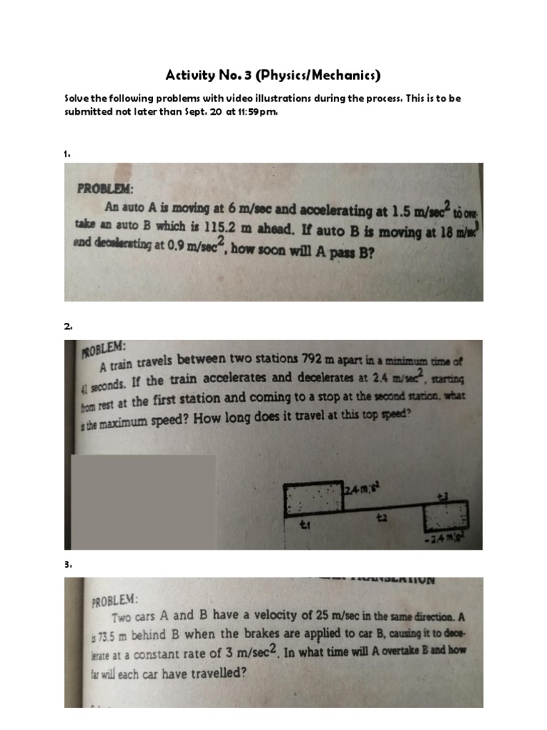 Physics Mechanics Activity Submission | PDF
