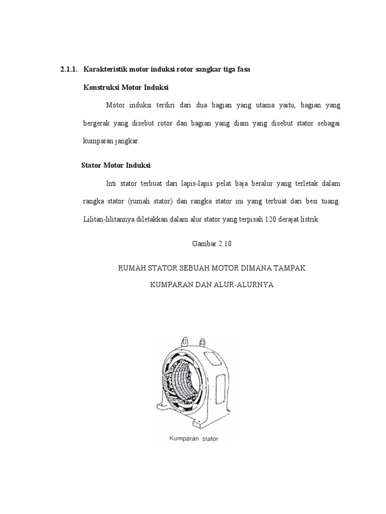 Karakteristik Motor Induksi Rotor Sangkar Tiga Fasa Ok | PDF