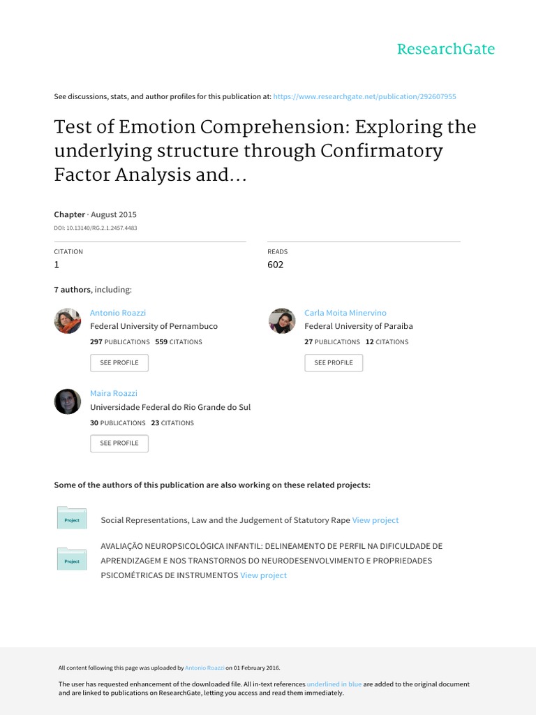 Test of Emotion Comprehension PDF | PDF | Psychological Concepts ...
