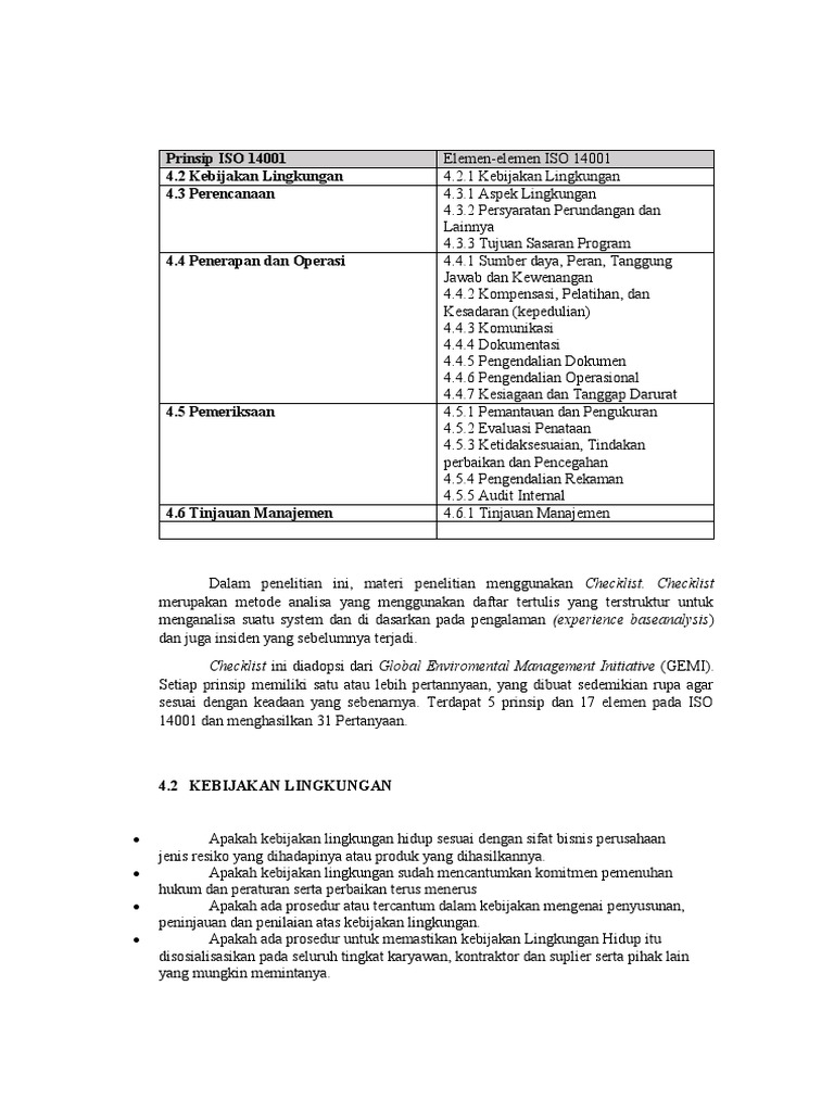 Tabel ISO 14001 | PDF