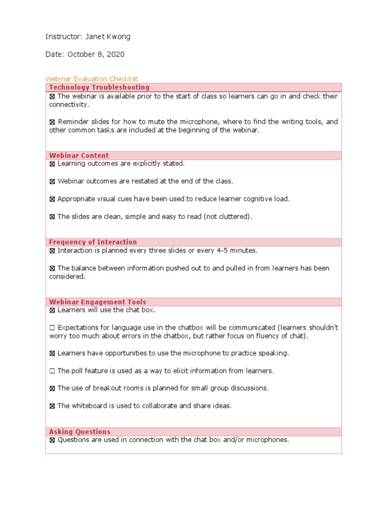 Janet Kwong - Fall 2020 CLB 4 Online Course Evaluation by Tara and ...