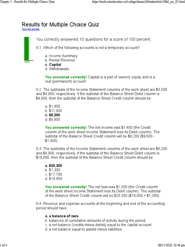 Results For Multiple Choice Quiz: You Correctly Answered 10 Questions ...
