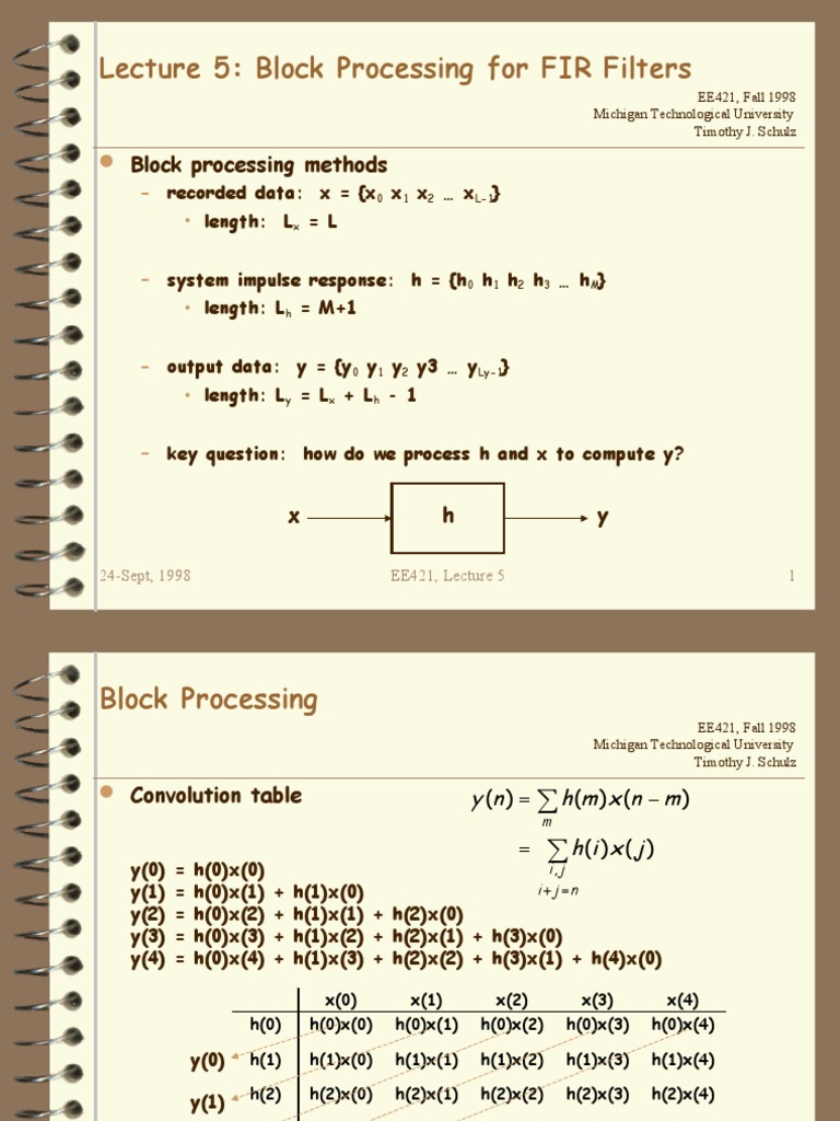 Lecture 5: Block Processing For FIR Filters | PDF | Signal Processing ...