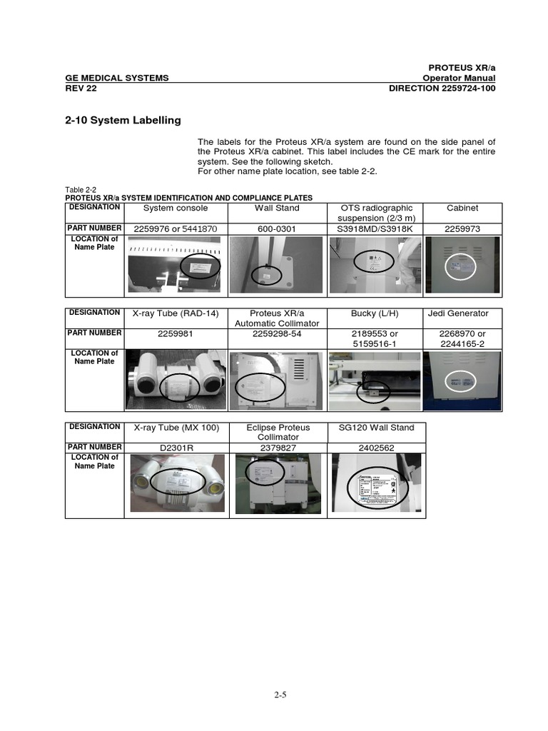 GE Proteus XR-A X-Ray - User Manual-29 | PDF