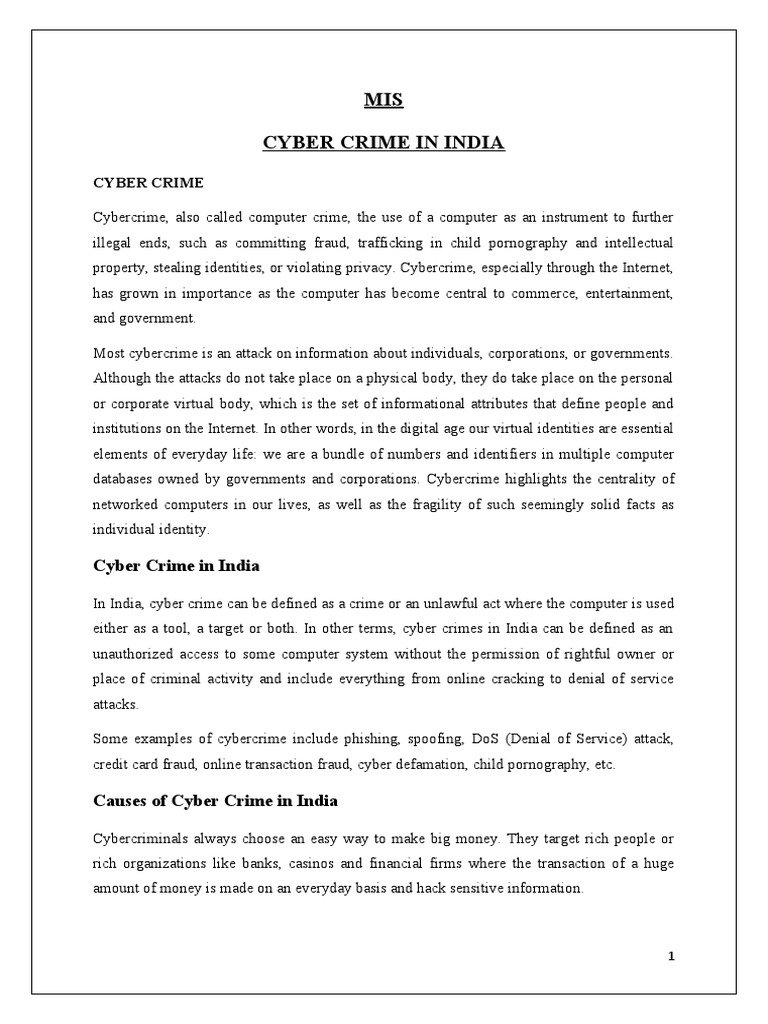 Cyber Crime in India | PDF | Cybercrime | Stalking