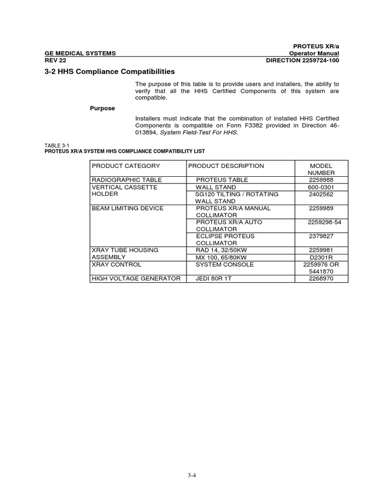 GE Proteus XR-A X-Ray - User Manual-34 | PDF | X Ray | Electromagnetism