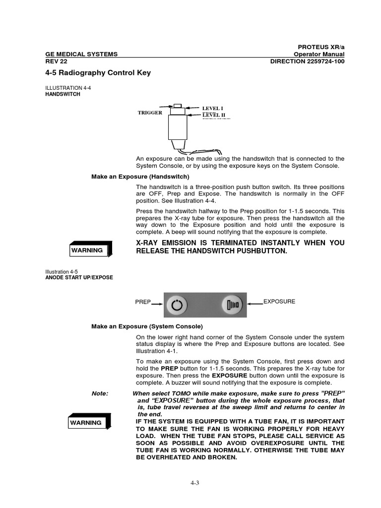 GE Proteus XR-A X-Ray - User Manual-37 | PDF | Vacuum Tube | X Ray