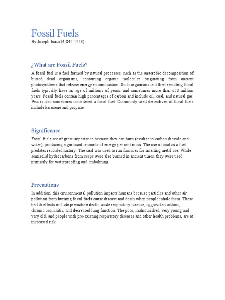 ¿What Are Fossil Fuels? | PDF