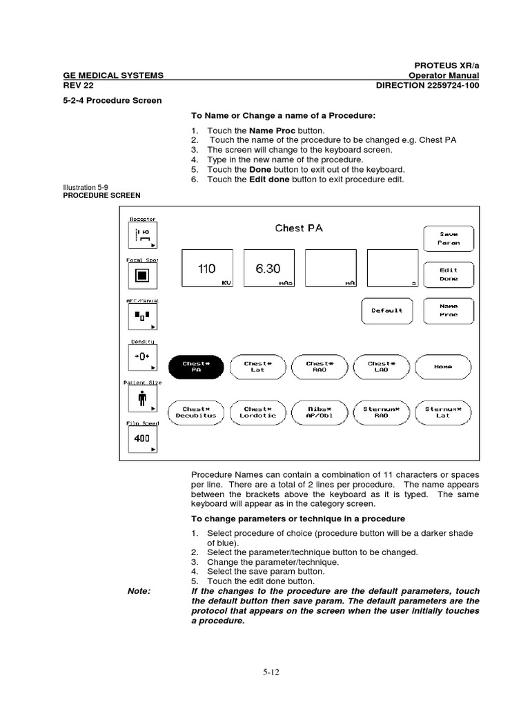 GE Proteus XR-A X-Ray - User Manual-50 | PDF