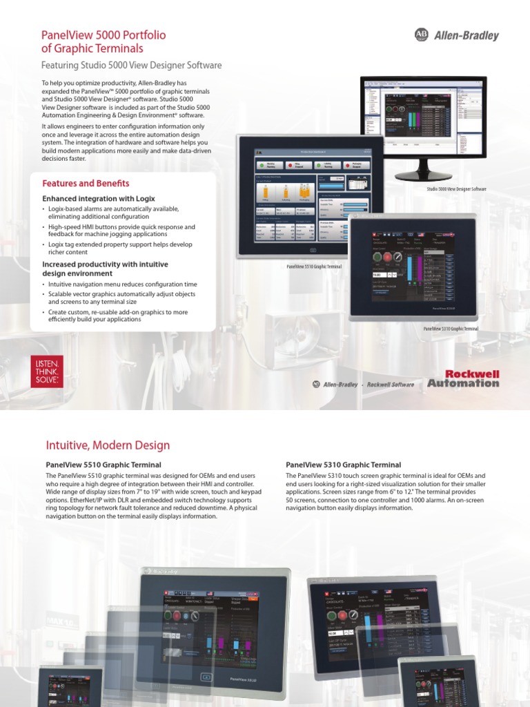 Panelview 5000 Portfolio of Graphic Terminals: Featuring Studio 5000 ...