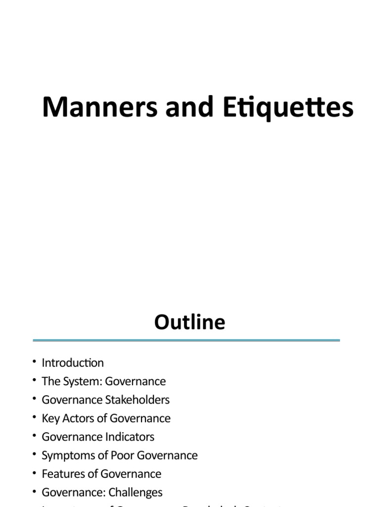 Manners Basics | PDF