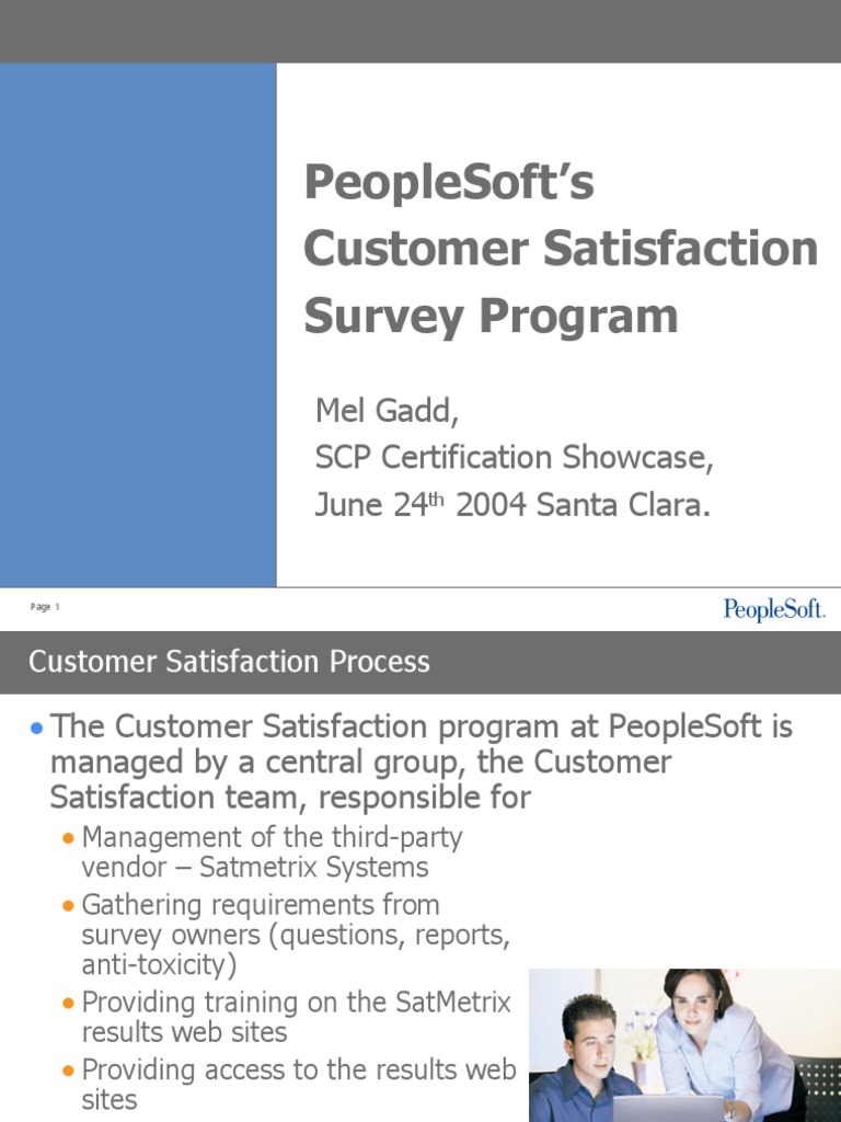 Peoplesoft'S Customer Satisfaction Survey Program: Mel Gadd, SCP ...
