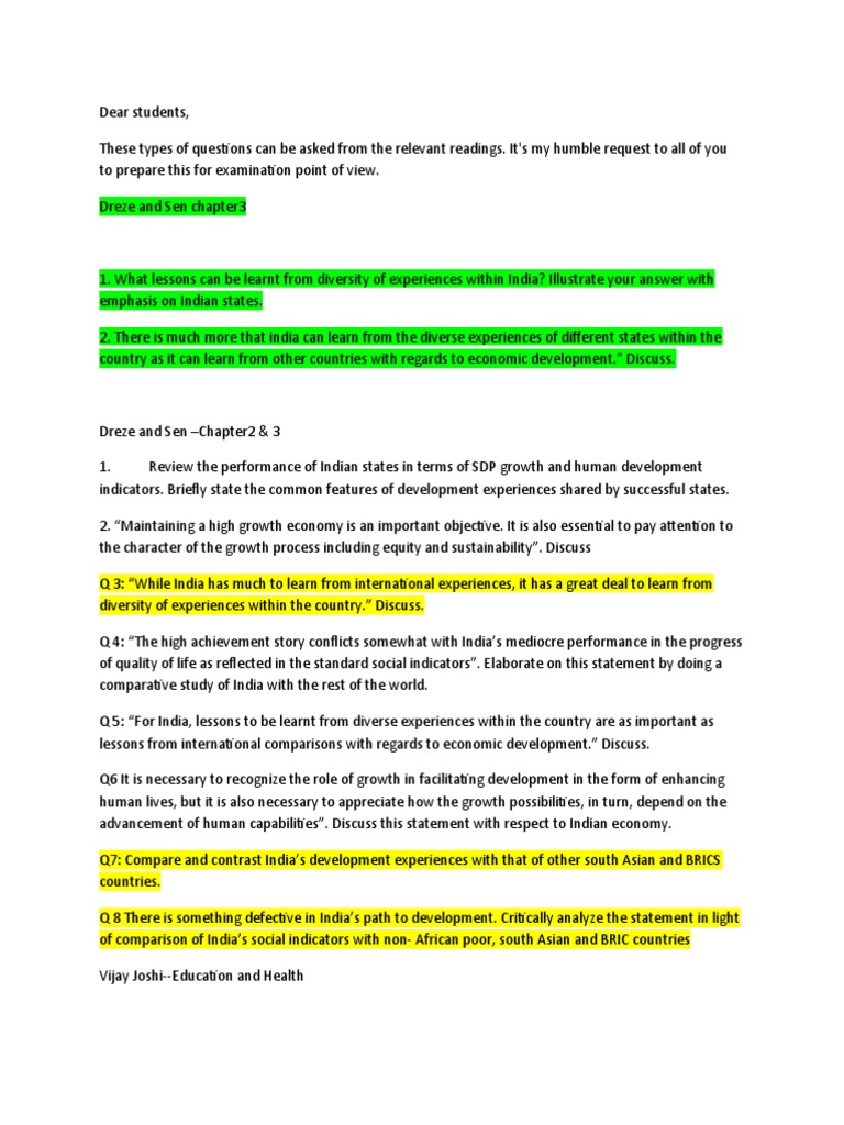 Eco Questions | PDF | Bric | Economic Development