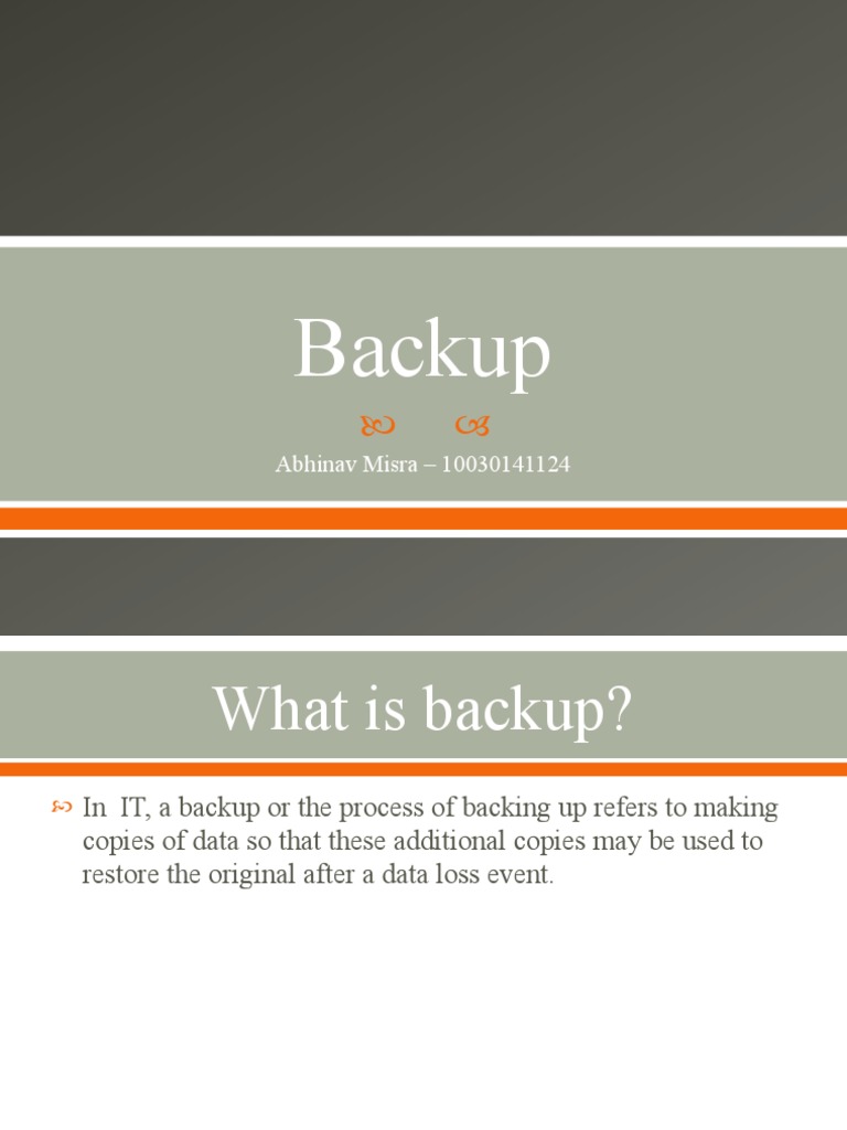 Backup Abhinav Misra 10030141124 Pdf Backup Computer Data Storage
