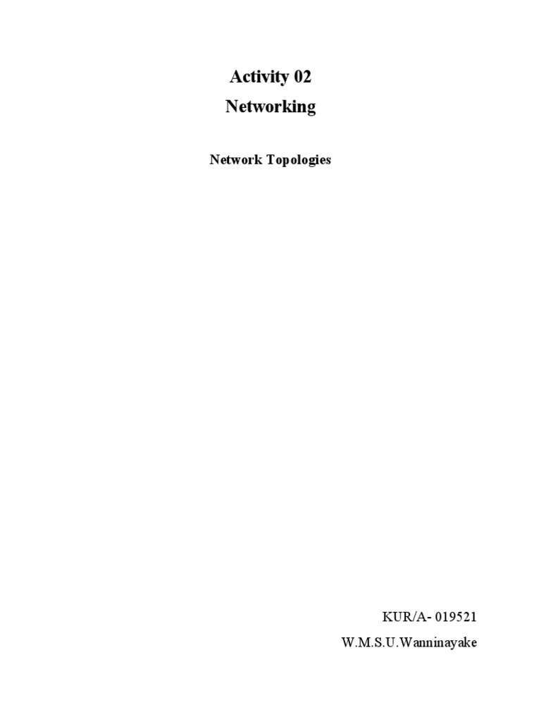 Activity 02 Networking: Network Topologies | PDF
