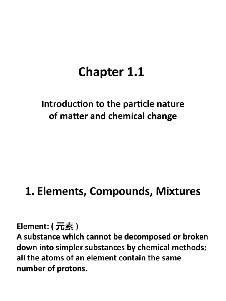 1.1 Introduction To The Particulate Nature of Matter and Chemical ...