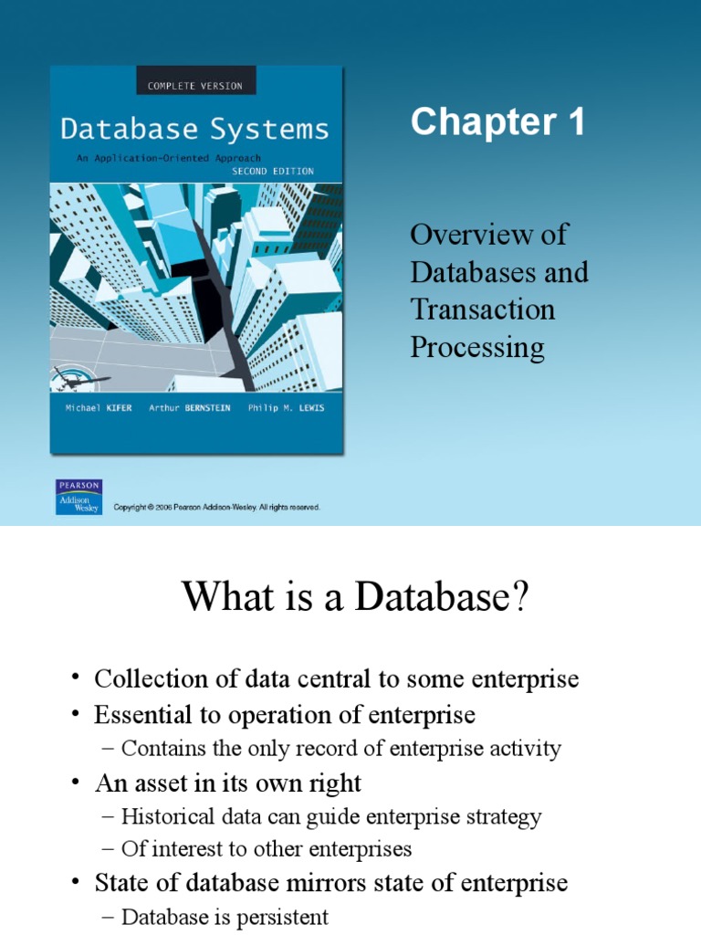 Overview Of Databases And Transaction Processing Pdf Database Transaction Databases