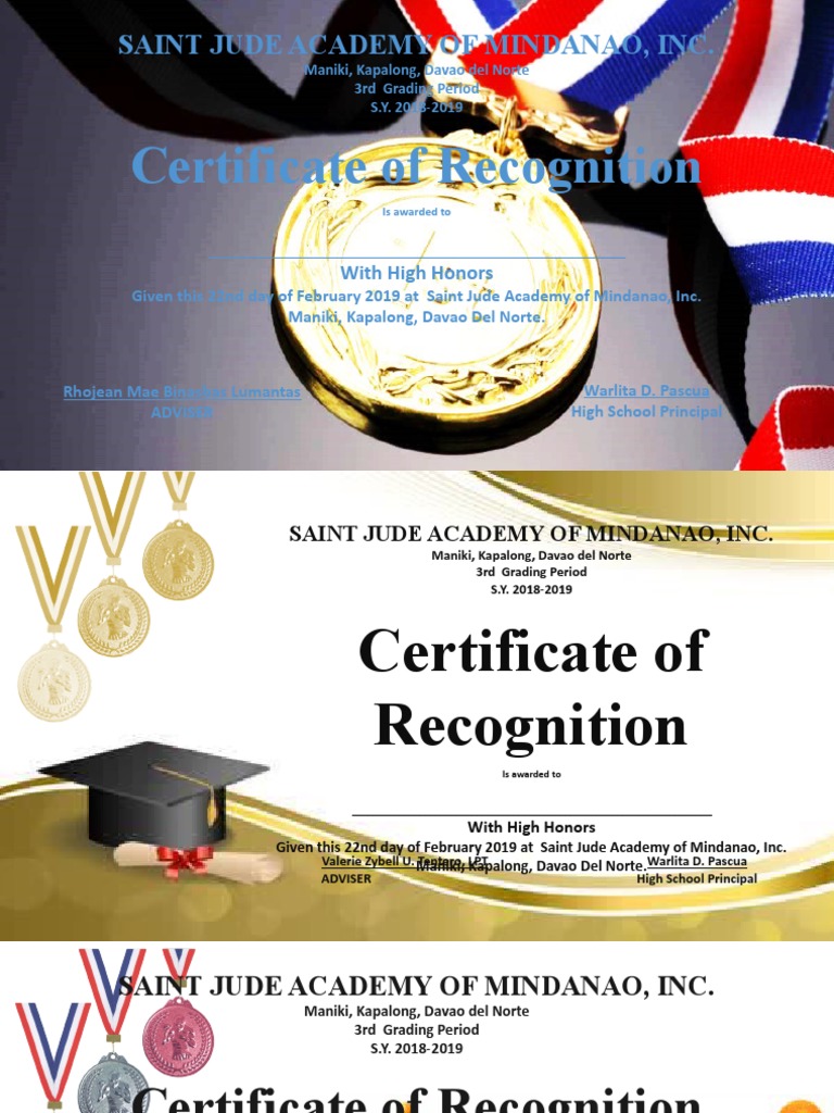 3rd Recognition Cert Lay-Out | PDF | Mindanao