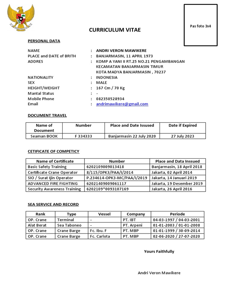 Andri Veron Mawikere CV Overview | PDF