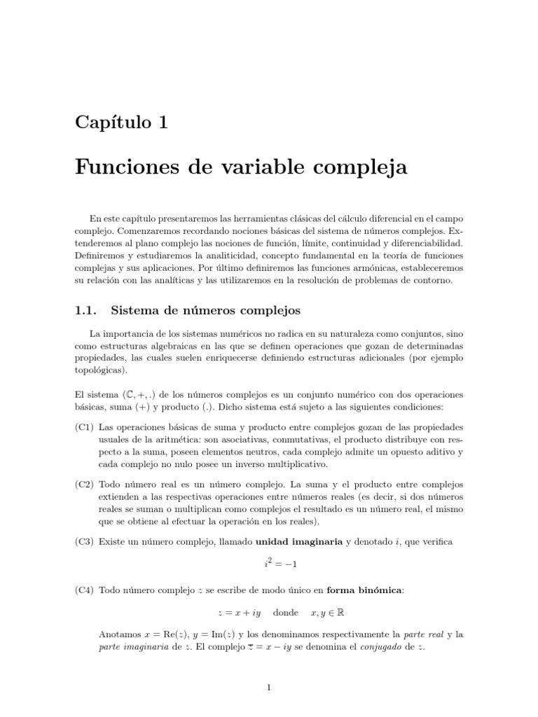 Unidad 1-Funciones Complejas - 2°sem-20 PDF | PDF | Número complejo | Números