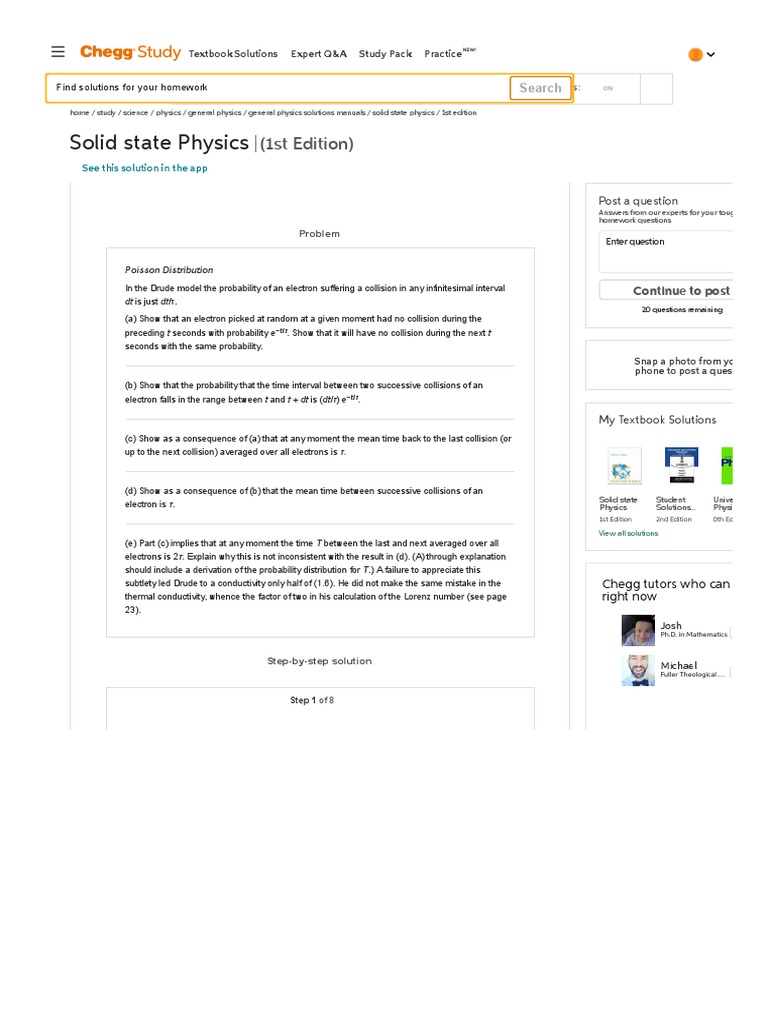 Solid State Physics 1st Edition Textbook Solutions - Chegg - Com2 | PDF ...