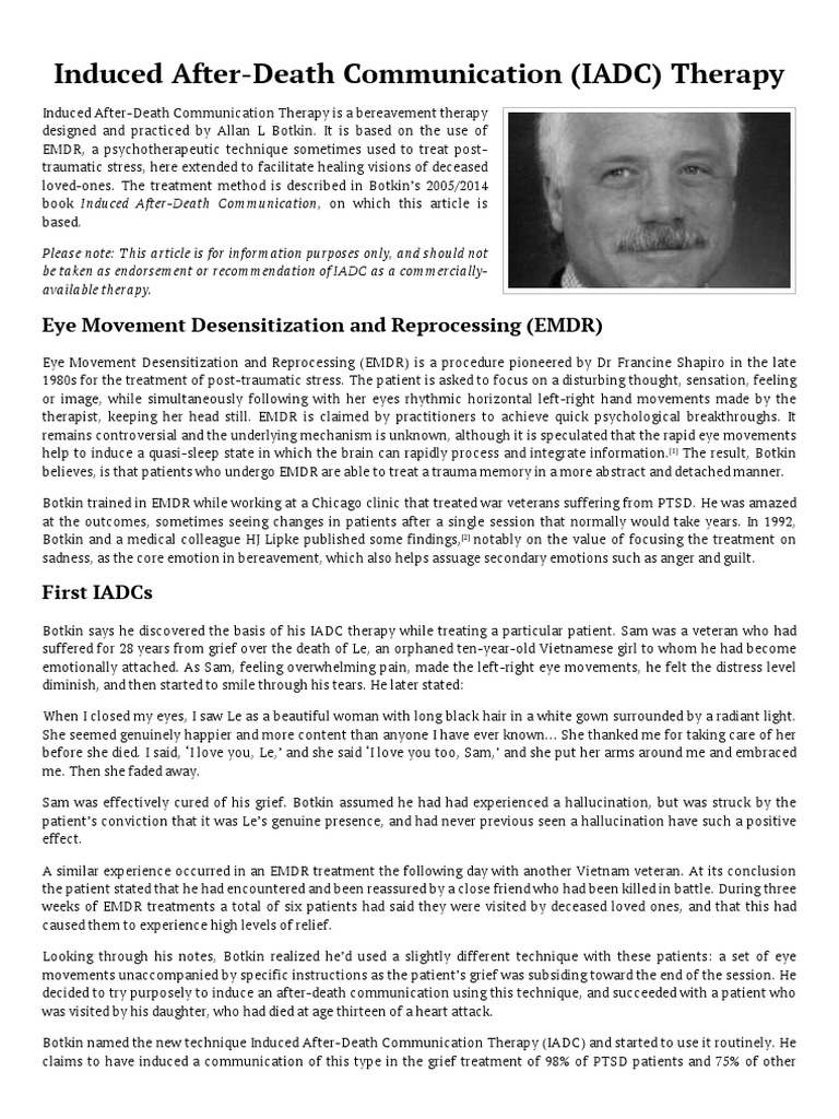 Induced After-Death Communication (IADC) Therapy | PDF | Eye Movement ...