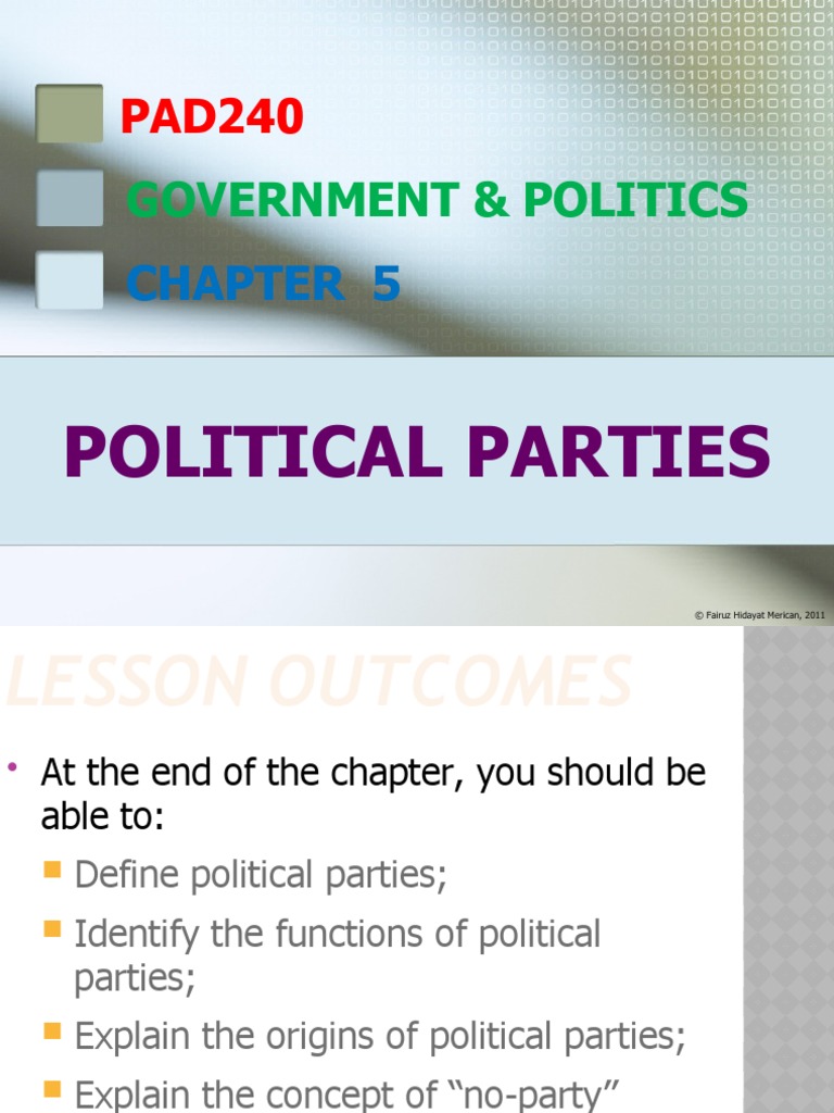 Chapter 5 - Political Parties | PDF | Elections | Voting
