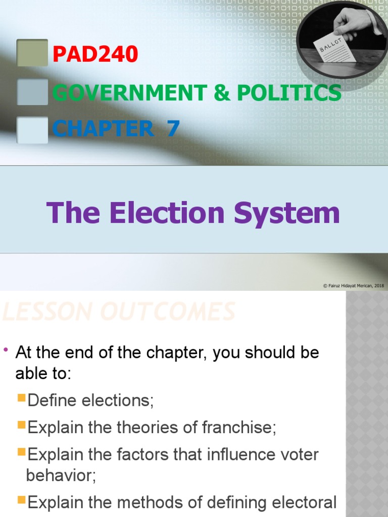 Chapter 7 - Election System | PDF | Voting | Democracy