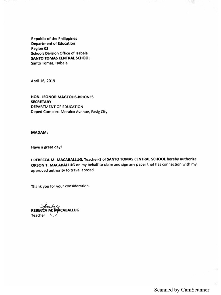 Authorization Letter | PDF