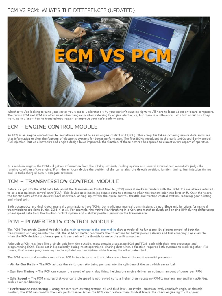Ecm Vs PCM: What'S The Difference? (Updated) : Ecm - Engine Control ...
