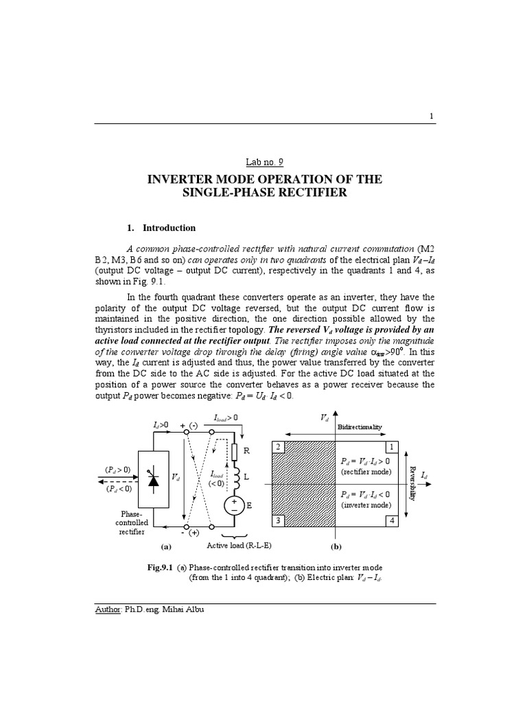 Inverter Mode Operation of The Single-Phase Rectifier | PDF | Power Inverter | Rectifier