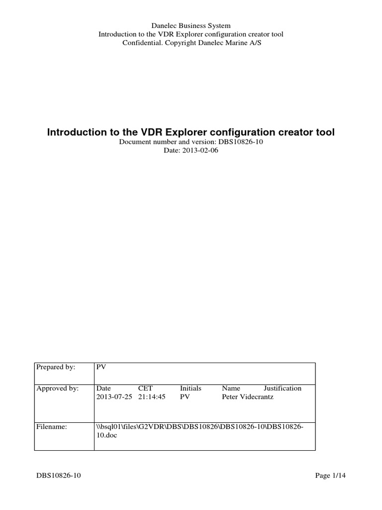 Introduction To The VDR Explorer Configuration Creator Tool PDF | PDF ...