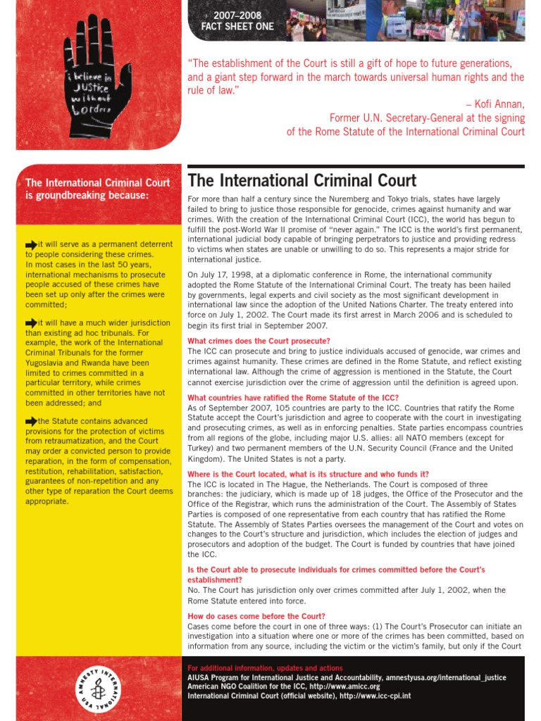 The International Criminal Court Is Groundbreaking Because | PDF ...
