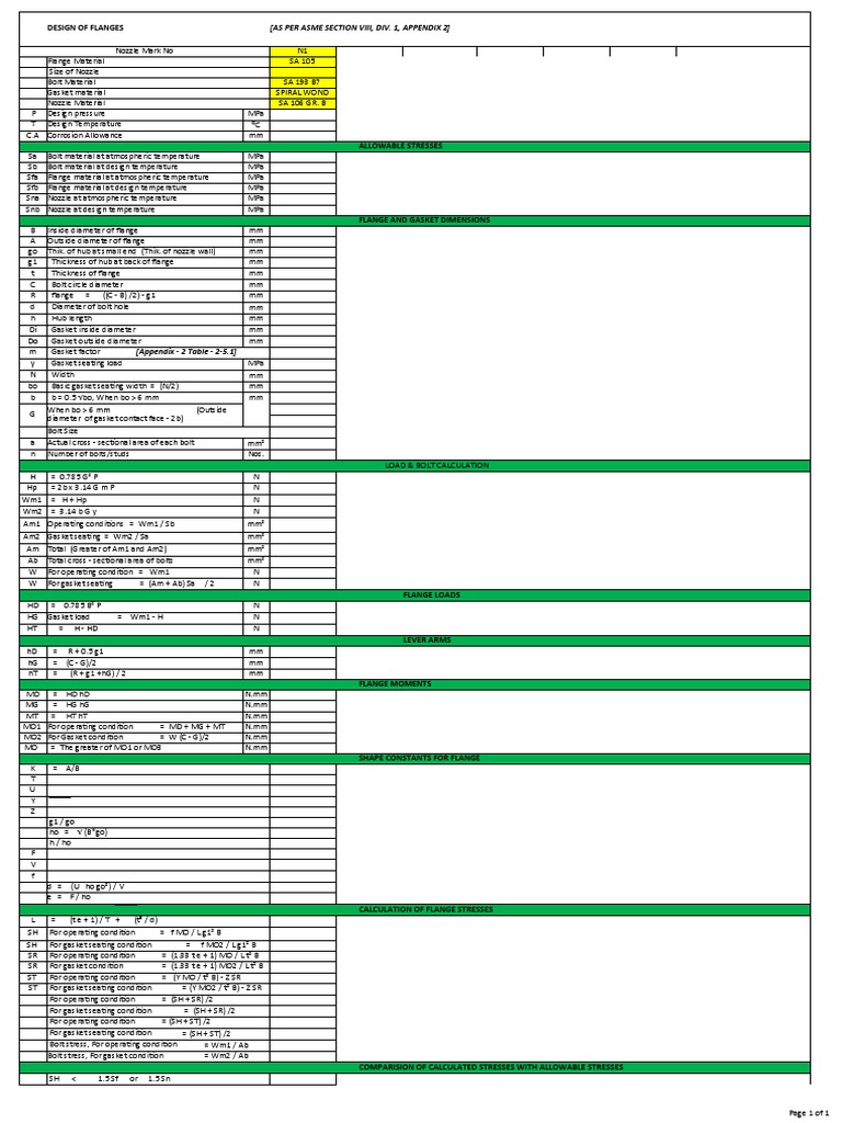 Flange Design Tablated Form | PDF | Screw | Industrial Processes
