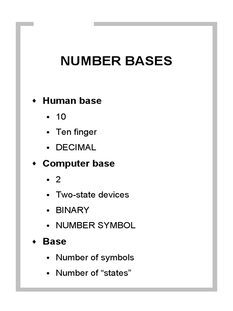 Number Bases: Human Base | PDF | Decimal | Notation