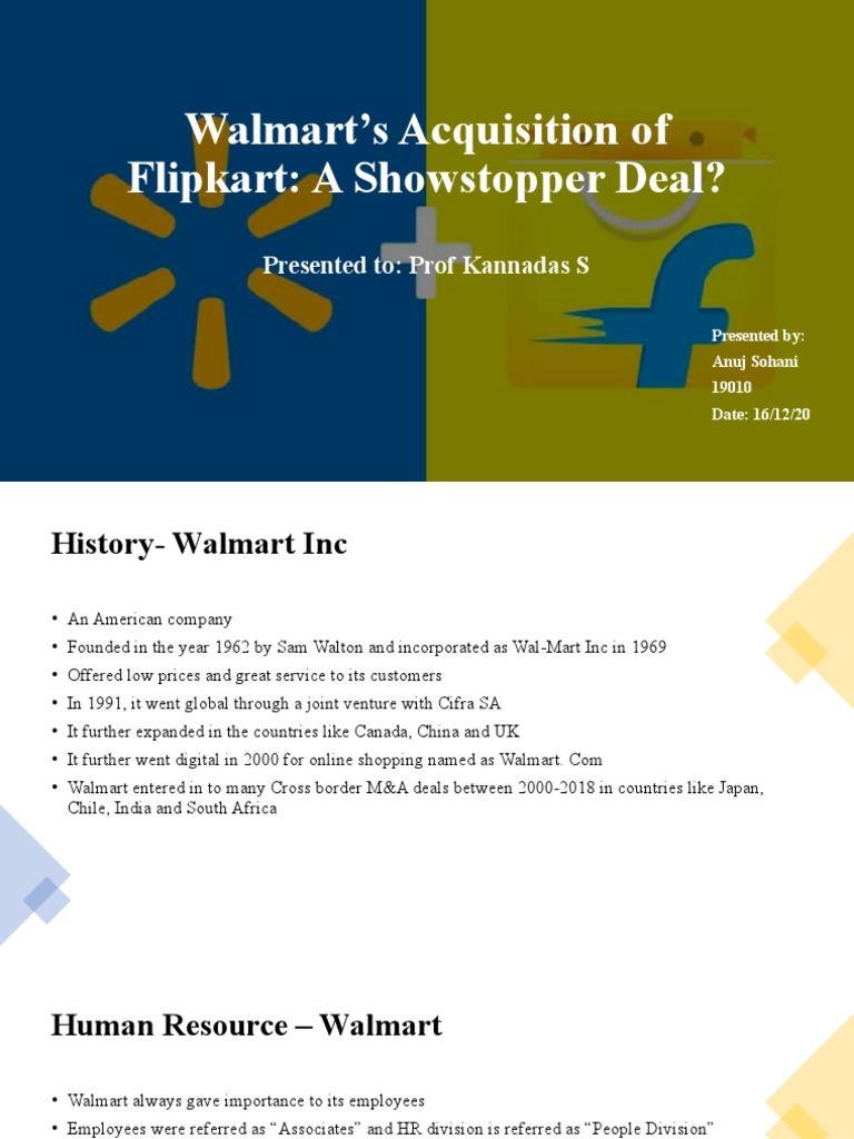 Walmart's Acquisition of Flipkart | Download Free PDF | Walmart ...