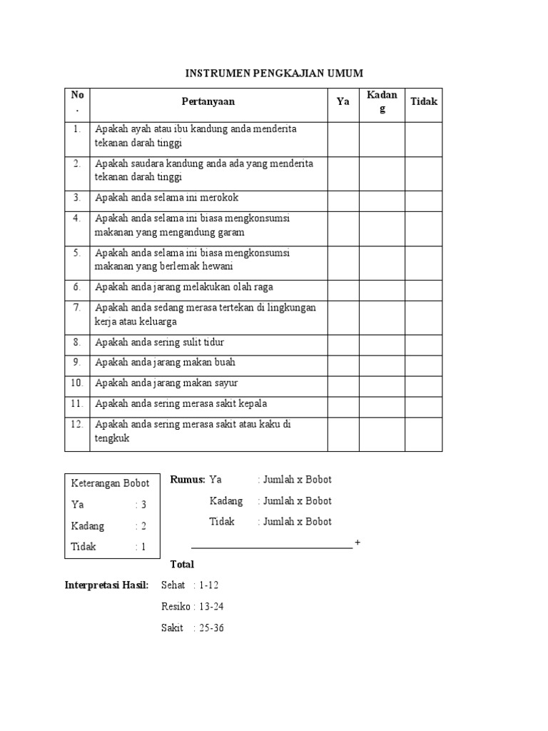 Instrumen Hipertensi | PDF