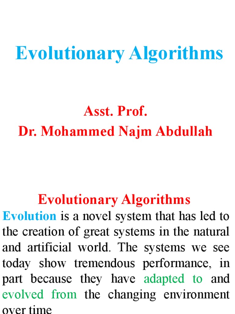 Evolutionary Algorithms | PDF | Genetic Algorithm | Evolution
