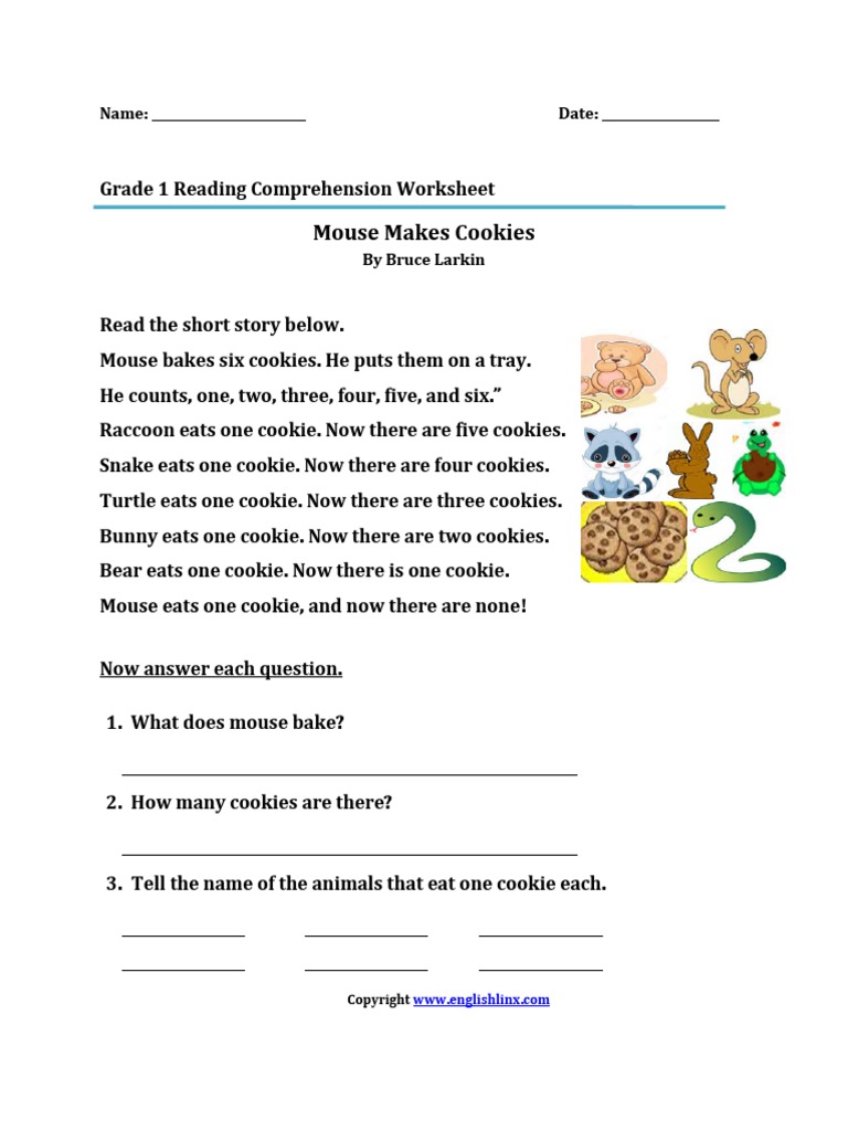 Mouse Cookies 1st Grade Reading | PDF