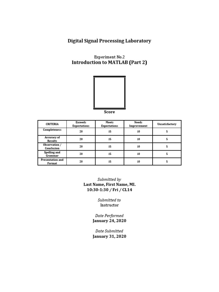 LAB ACTIVITY 2 - Introduction To MATLAB PART2 | PDF | Matlab | Parameter (Computer Programming)