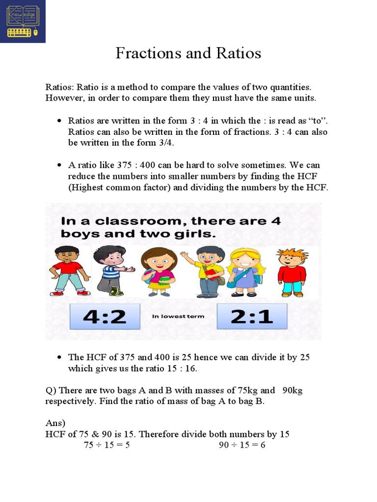 Fraction Ratios | PDF | Fraction (Mathematics) | Ratio