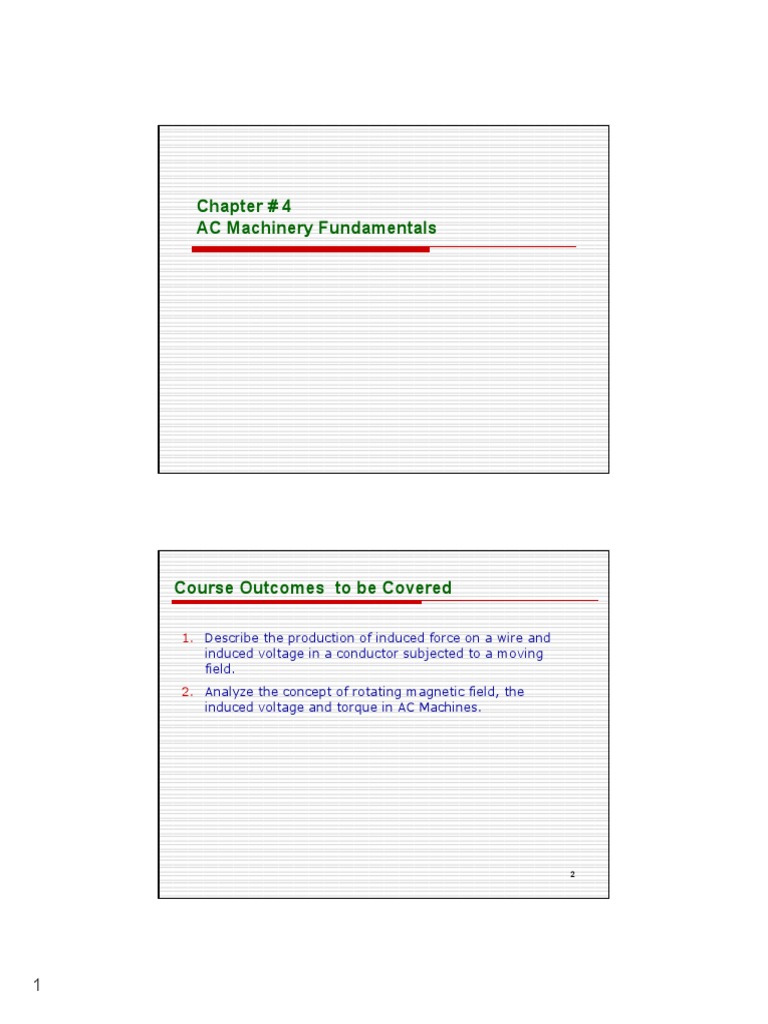 Chapter # 4 AC Machinery Fundamentals | PDF | Electromagnetic Induction | Electric Motor