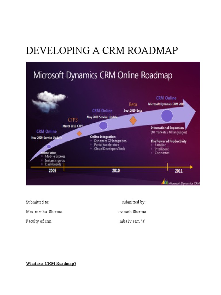 What Is A CRM Roadmap? | PDF | Customer Relationship Management ...
